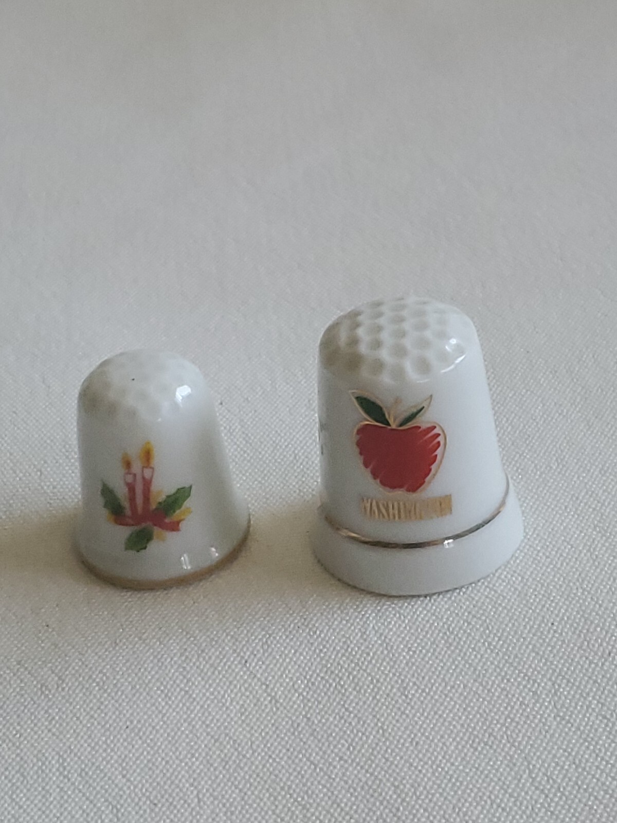 Vintage Porcelain Thimble (lot of 2) Souvenir Washington Candles | eBay