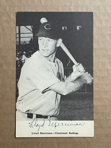 Lloyd Merriman Signed Cincinnati Reds Team Issued Postcard | eBay