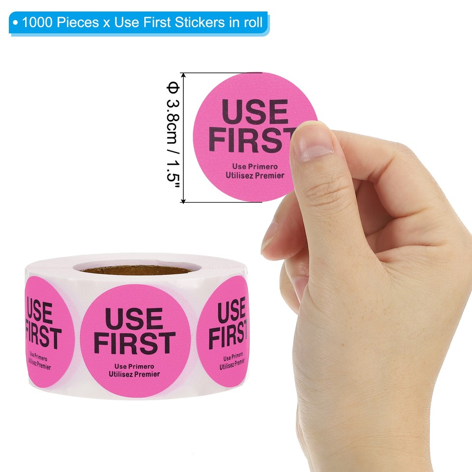 1000pcs Use First Stickers 1.5 Inch Inventory Control Labels, Pink | eBay