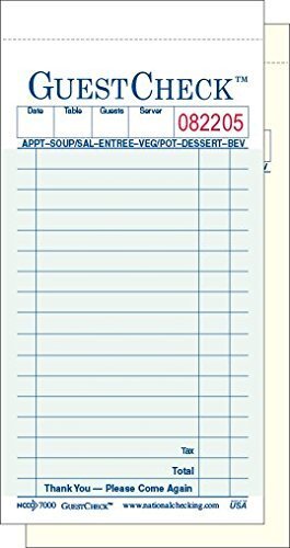 National Checking G7000 Guest Checks, Two-Part, Carbonless | eBay