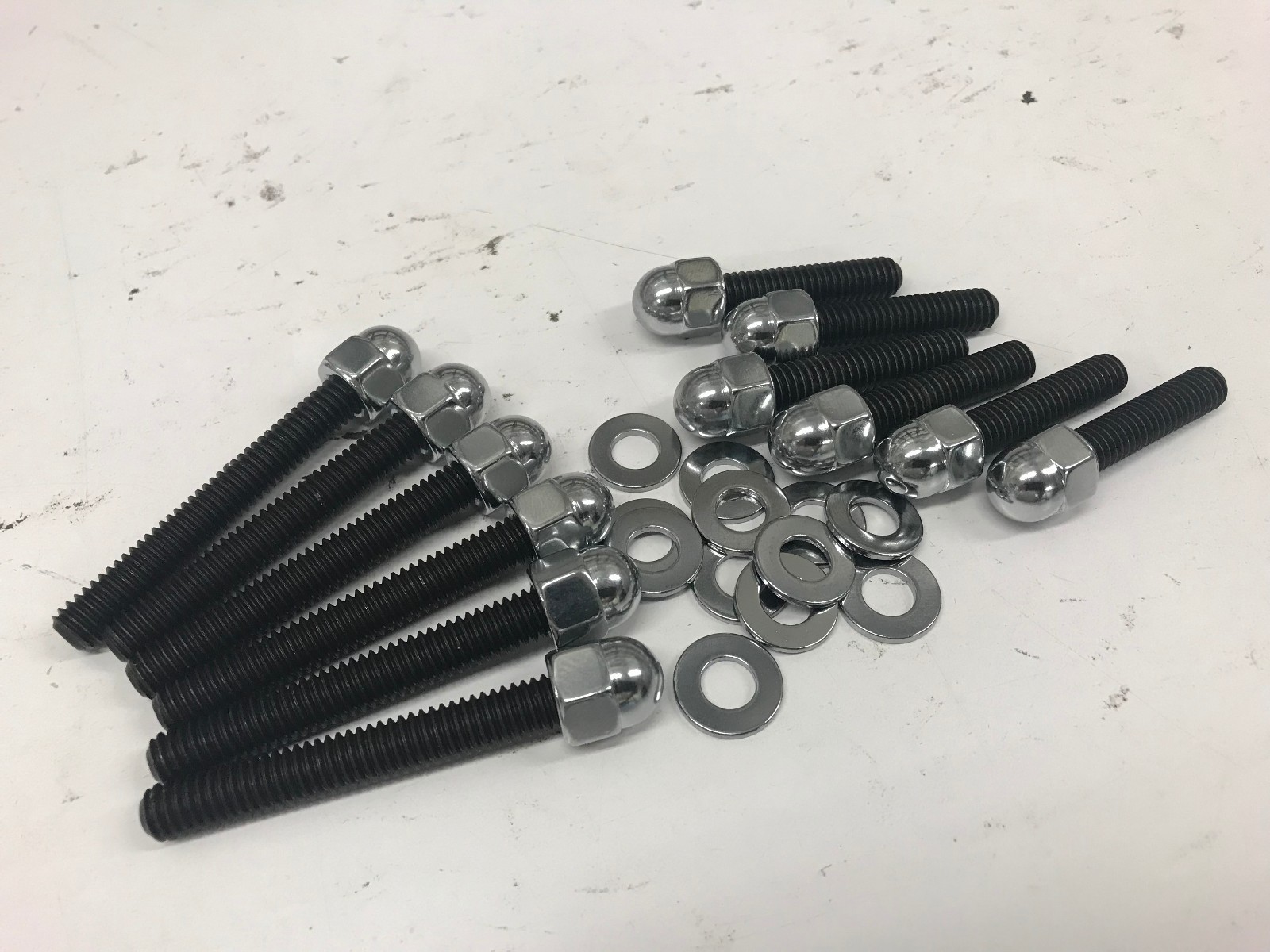 HARLEY HD TWIN CAM CHROME ACORN ROCKER BOX BOLTS cylinder head cover ...