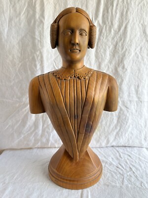 Asa Ames carved wood bust sculpture Americana primitive art ca 1900 | eBay