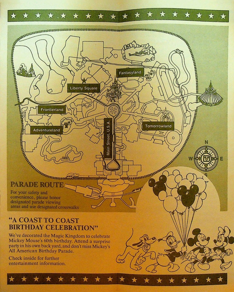 Walt Disney World Magic Kingdom Show Schedule March 19 to 25 1989 | eBay