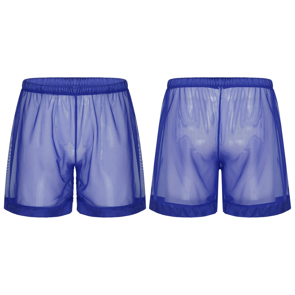 Men See-Through Boxer Shorts Loose Loose Underwear Sheer Mesh Trunks ...