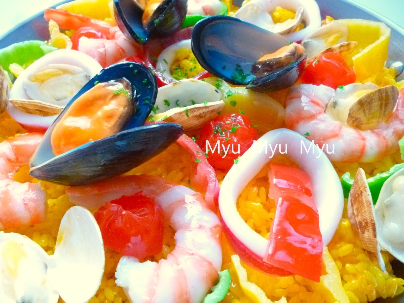 Fake Food Sample Paella 10.2"D Japan Handmade Faux Display Prop ...