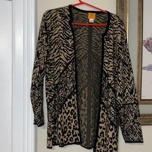 Ruby Rd. Gold shimmer open cardigan | eBay