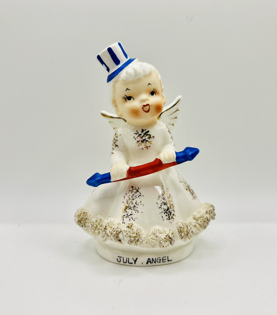 Norcrest 4th of July “July Angel” Birthday Figurine #F-120 With Orig ...