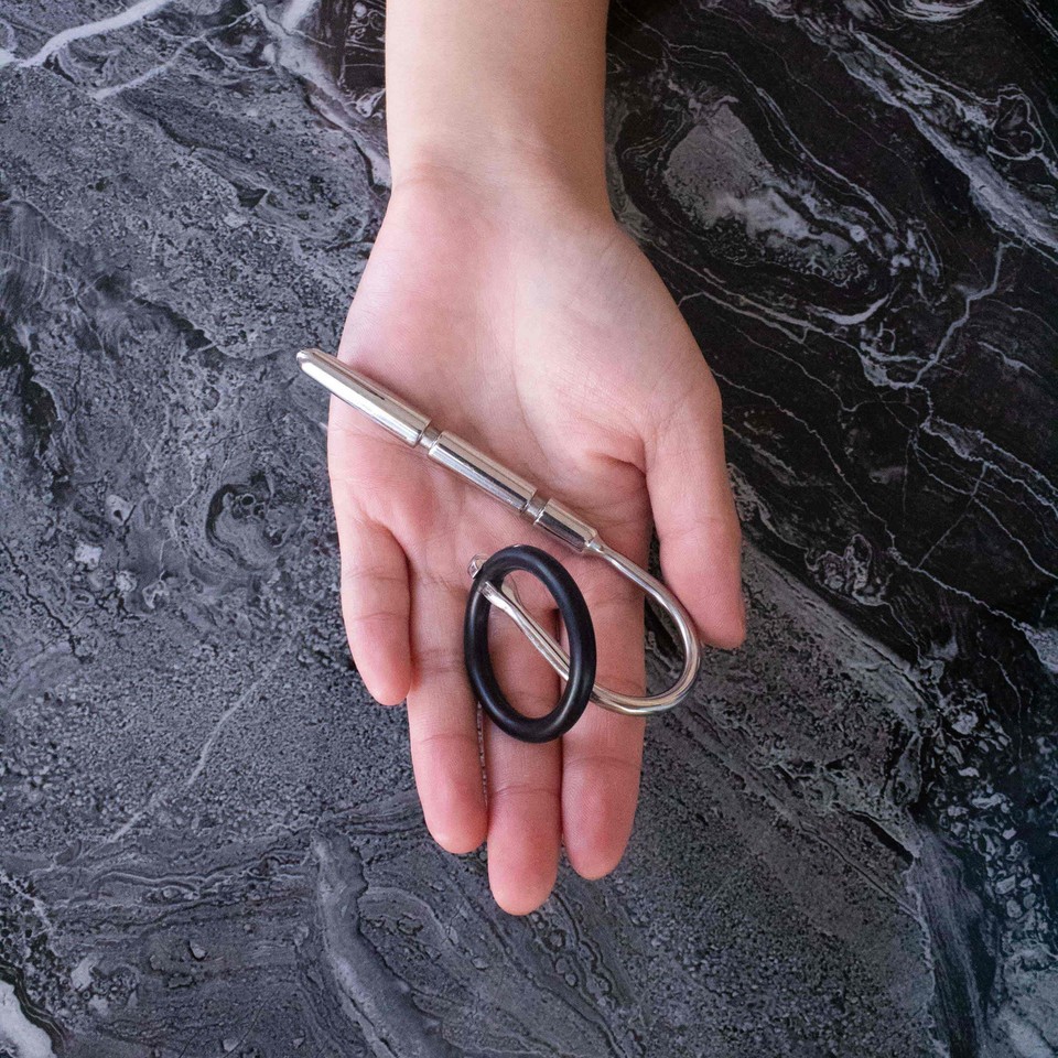 Stainless Steel Urethral Plug Rod with Ring Men Dilator Penis Extension ...