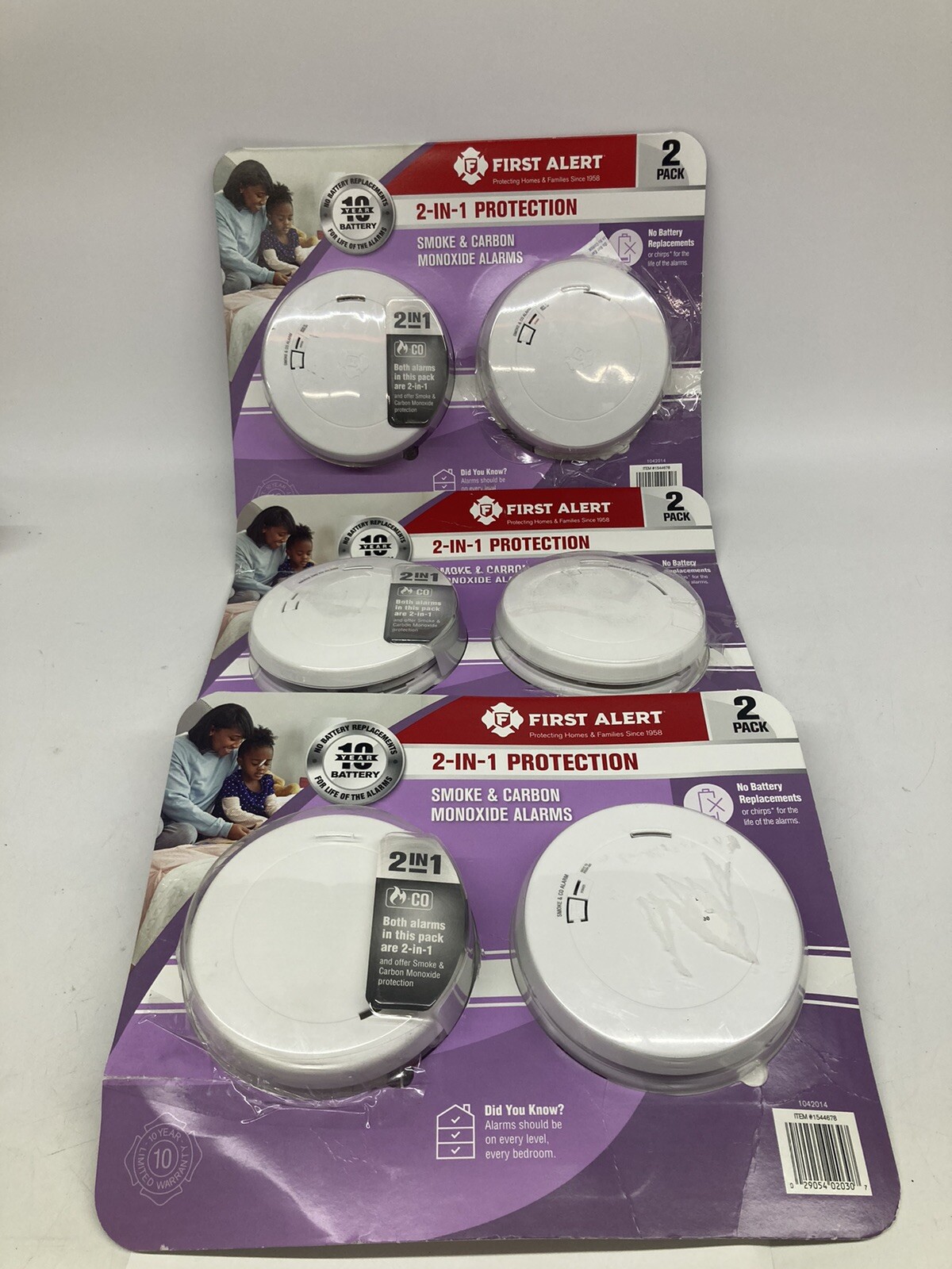 6 Pc First Alert BRK PRC710 2-in-1 Smoke & Carbon Monoxide Alarm PC1210 ...