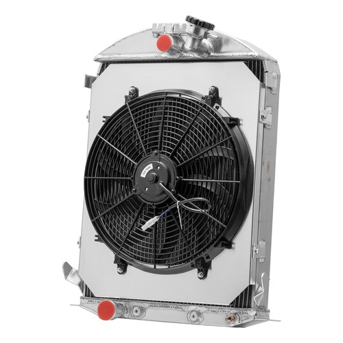 4Row Radiator Shroud Fan fit 1930 1931 Ford Model A Base Ford V8 ...
