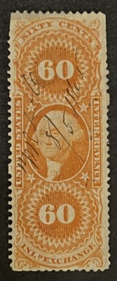 Travelstamps:1862-1871 US Revenue 60c Inland Exchange Stamp R64c Pen ...