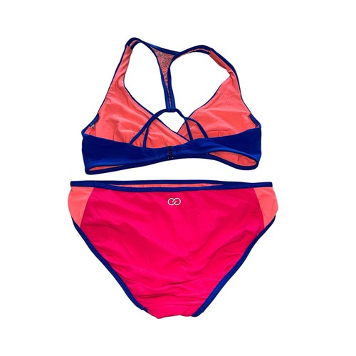 NEW CALIA by Carrie Reversible Colorblock Bikini Set Top & Bottom Med ...