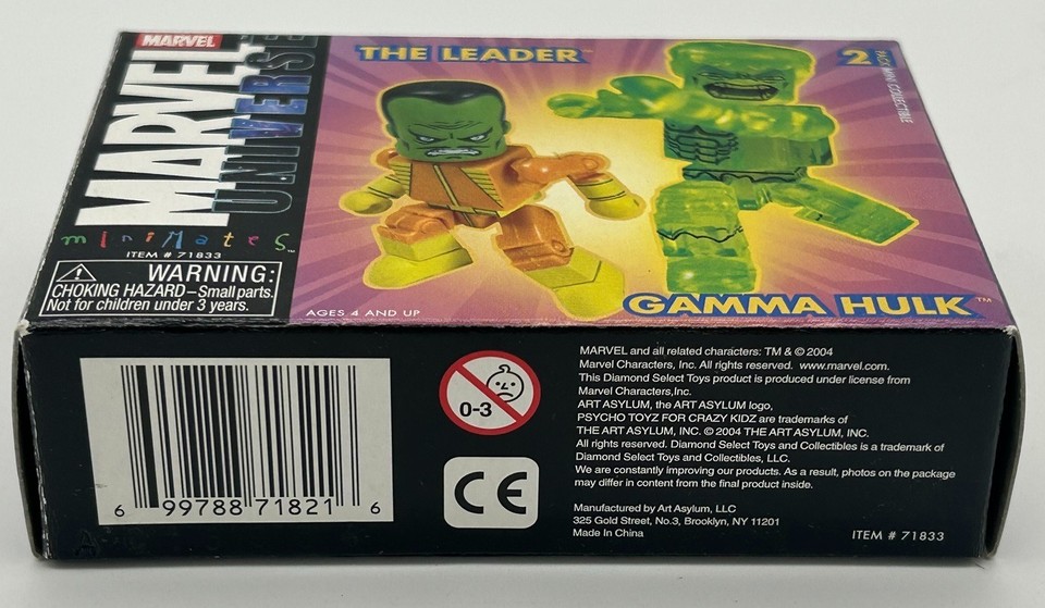 Minimates - Marvel Gamma Hulk & The Leader -New 2 Pack Art Asylum 2004 ...