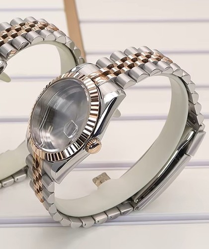 Two Tone Rose Gold Watch Case Fluted Bezel Jubilee Strap - 36mm - NH35 ...