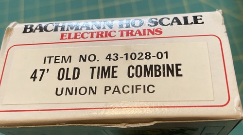 Bachmann HO Scale Union Pacific Old Time Combine #9 - Item No. 43-1028 ...