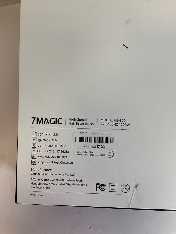 7 Magic HB-800 Hair Dryer Brush 6 in 1 Air Styler 110000 RPM Tested | eBay