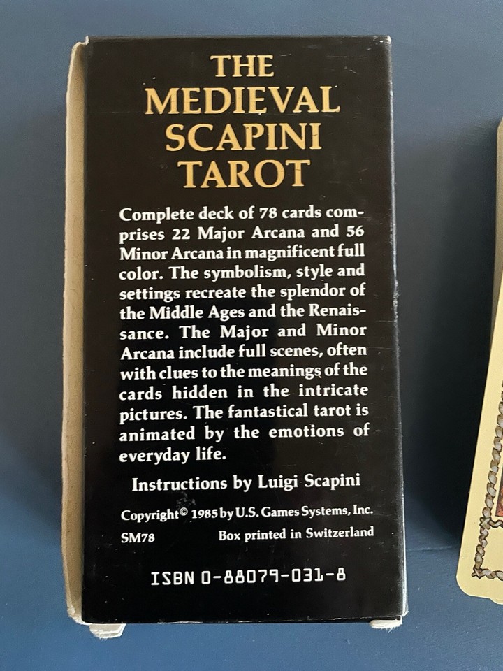 Vintage 1978 The Medieval Scapini Tarot by Luigi Scapini US Games ...