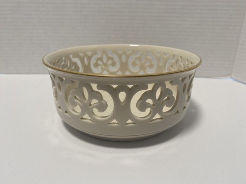 Lenox 6.5" Bowl w/ 24k gold trim Tracery edition Excellent condition | eBay