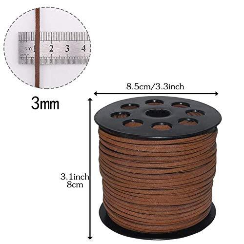 3mm x100 Yards Coffee Suede Cord Suede Lace Faux Leather Cord with Roll ...