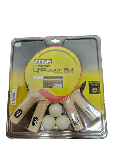 STIGA Classic Ping Pong 4-Player Table Tennis Set Ping Pong Paddles ...