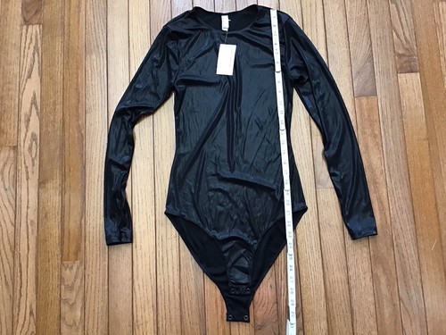 New American Apparel Small Polyester Elastan Long Sleeve Bodysuit ...