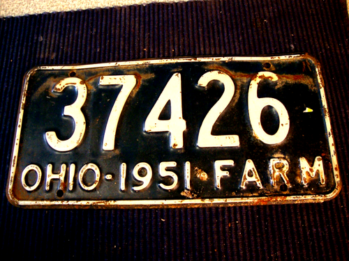 1951 Ohio Farm License Plate 37426 | eBay