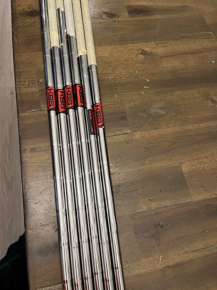 KBS TOUR 120 Iron Shaft Set .355 Taper Tip STIFF FLEX 5-PW 6 SHAFTS ...