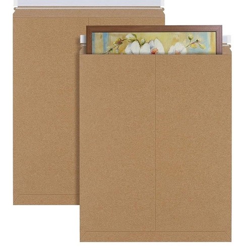 JAM Paper Stay-Flat Photo Mailer Envelopes 17x21 Kraft Self-Adhesive ...