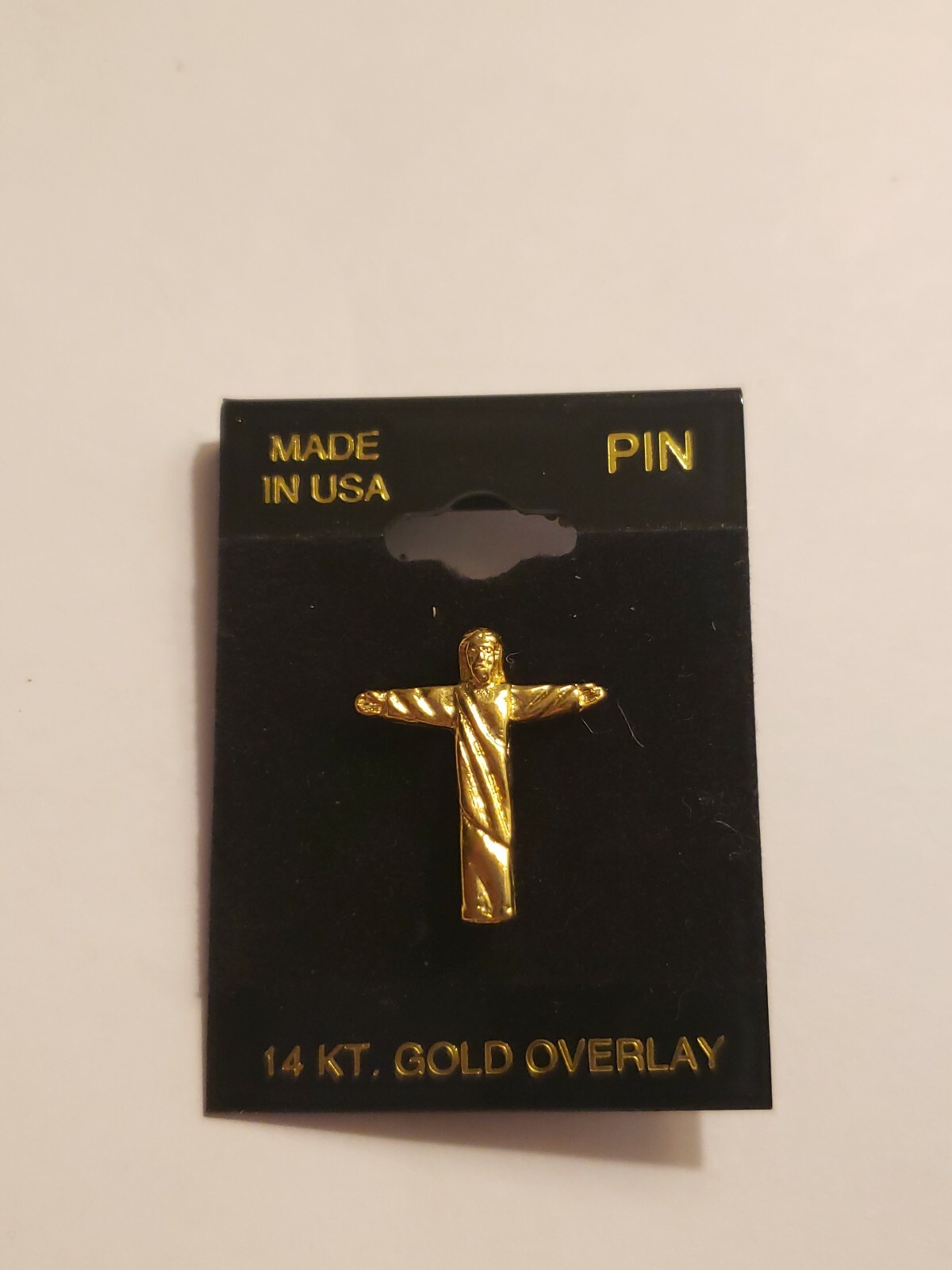 Open Arm Jesus Christ Lord Pin Gold Overlay Christian… - Gem