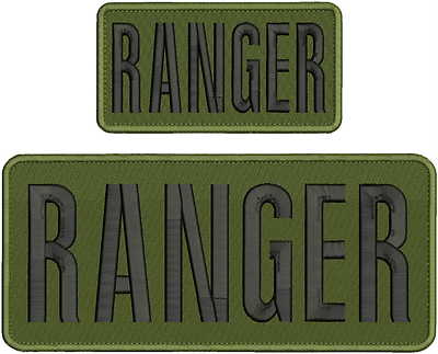 RANGER Embroidery Patch 4.75x11&3x6 hook on back od/blk | eBay