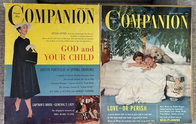 Lot 2 1950s Woman's Home Companion Magazines - January March 1956 ...