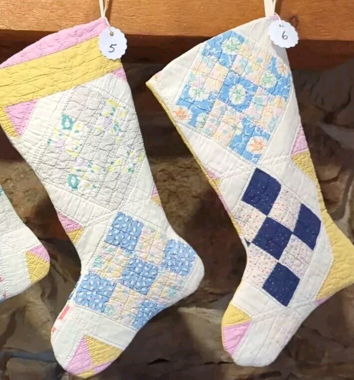 Repurposed Antique Quilt Handmade Christmas Stocking Mix and Match for ...