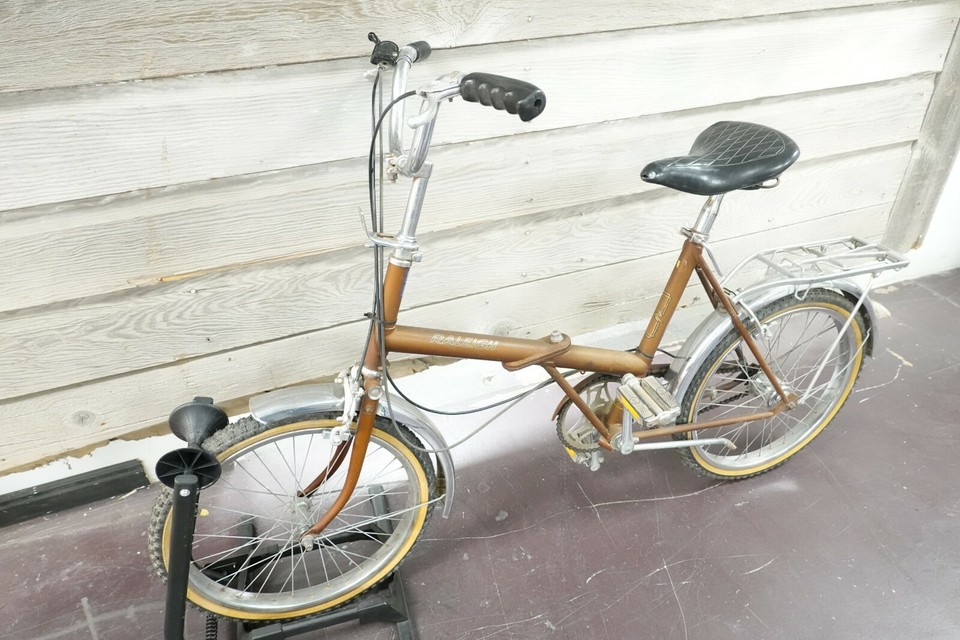 Raleigh Folder 20 Inch Folding Bicycle Brown and Chrome 3 speed Made In ...