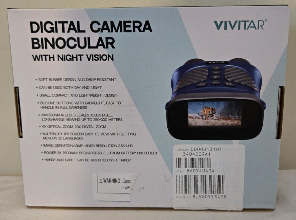 Vivitar 10x Zoom Digital Camera Binocular w Night Vision Blue NEW! | eBay
