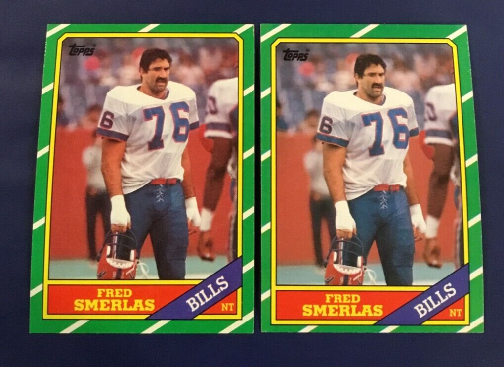 1986 Topps # 390 FRED SMERLAS Lot 2 Buffalo Bills Boston College BCU | eBay