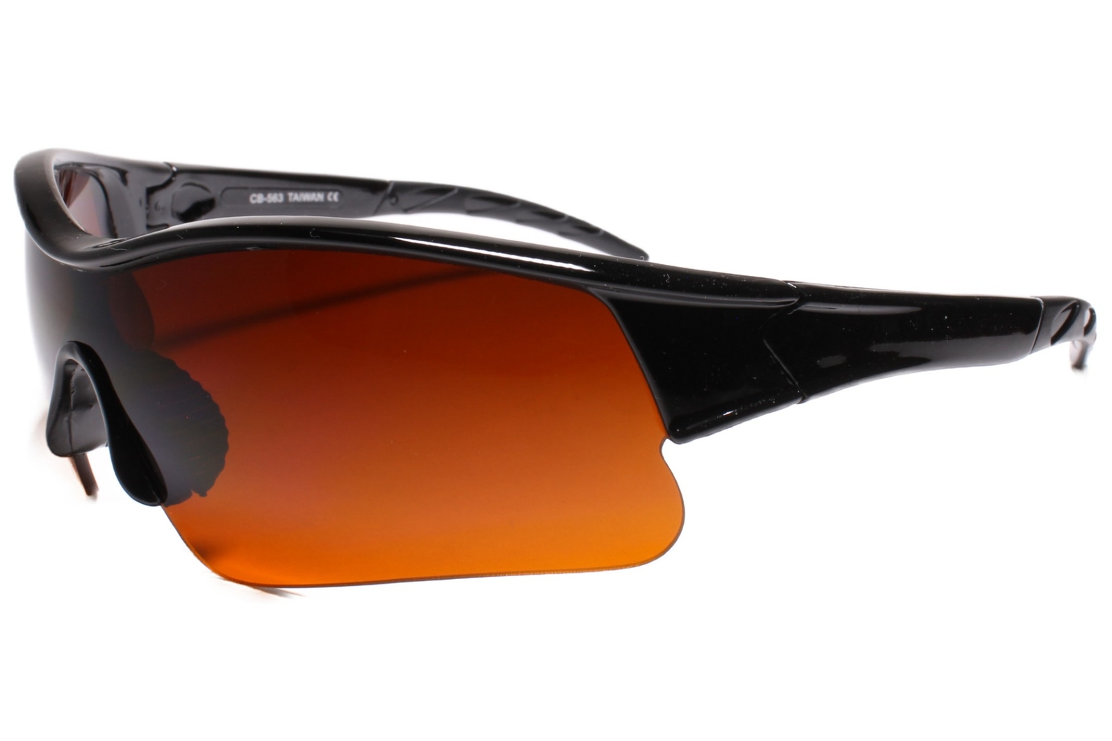 Black Frame Wrap Around Blue Blocker Lens Outdoor Driving Sport ...