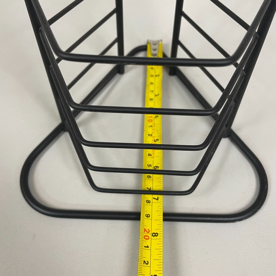 Black Metal CD Rack Storage Organiser - Holds 18 Audio Music CDs - 50cm ...