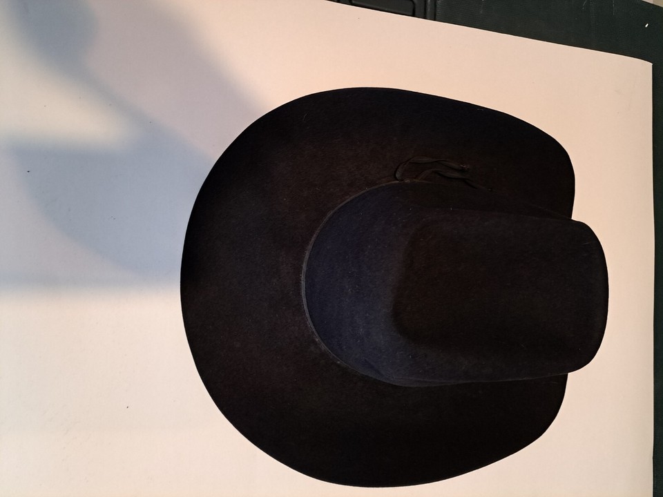 STETSON BLACK COWBOY HAT 3X Beaver rare 1970s Era Luskey's SILVER ...