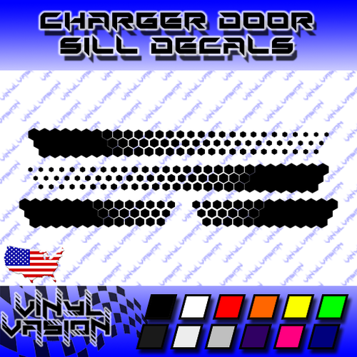 Honeycomb Fade Door Sill Decals for Dodge Charger SCAT PACK SRT 392 ...