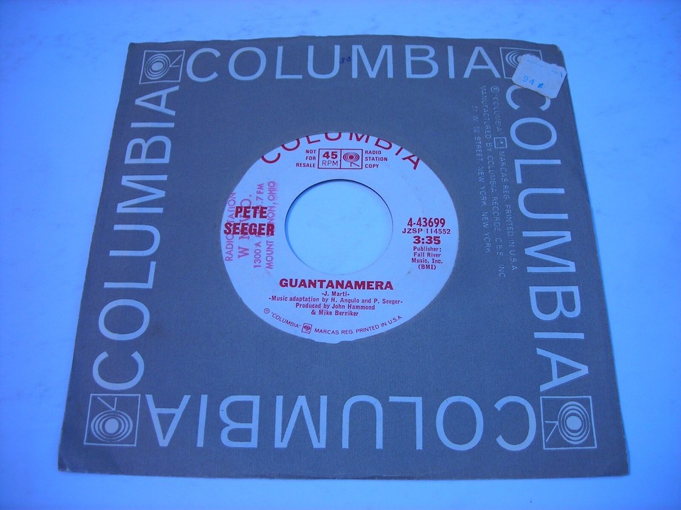 PROMO w SLEEVE Pete Seeger The Draft Dodger Rag / Guantanamera 1966 ...