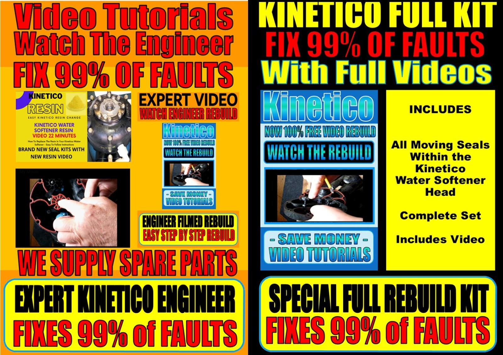 ⭐⭐⭐⭐⭐ Kinetico Water Softener ~ Rebuild Kits ~ ~ Easy Fix Kit ~ Fast ...