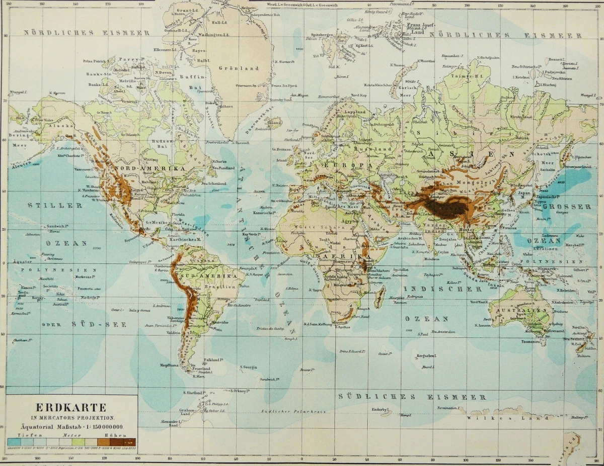 World Map Of Mountains
