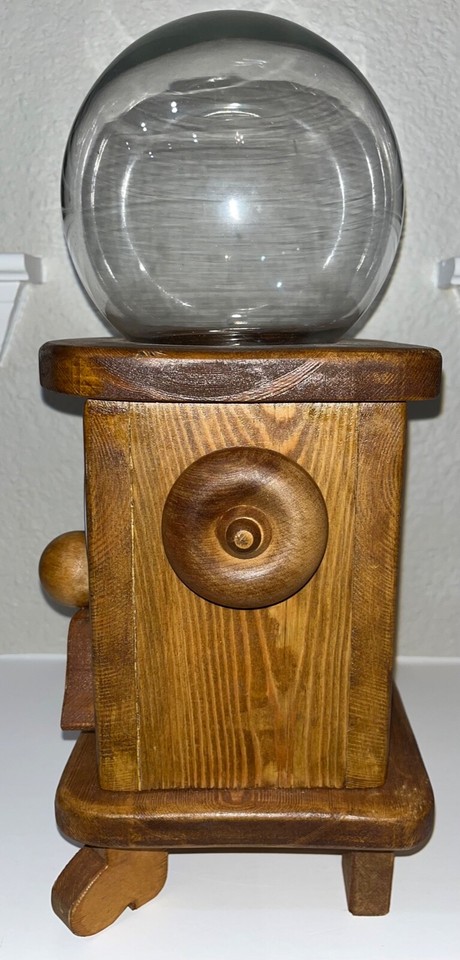 Vintage Handmade Wooden Man/ Face Gumball/ Candy Machine Nut Dispenser ...