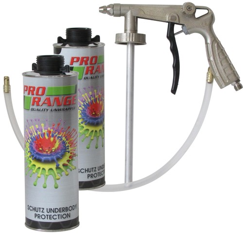 2 x Car Body Schutz + Gun - Black Underseal + Underbody Coating Gun ...