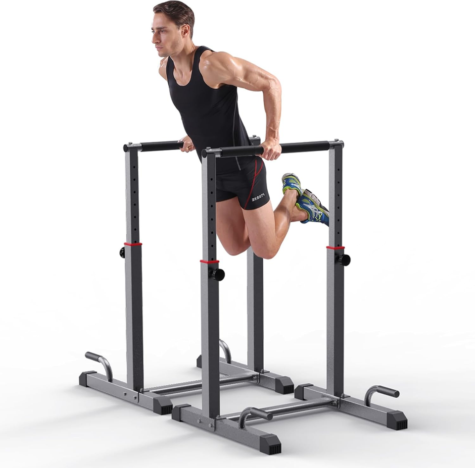 Dip Bar Station Set, 9 Level Adjustable, 1200Lbs Heave Duty Dip Station ...