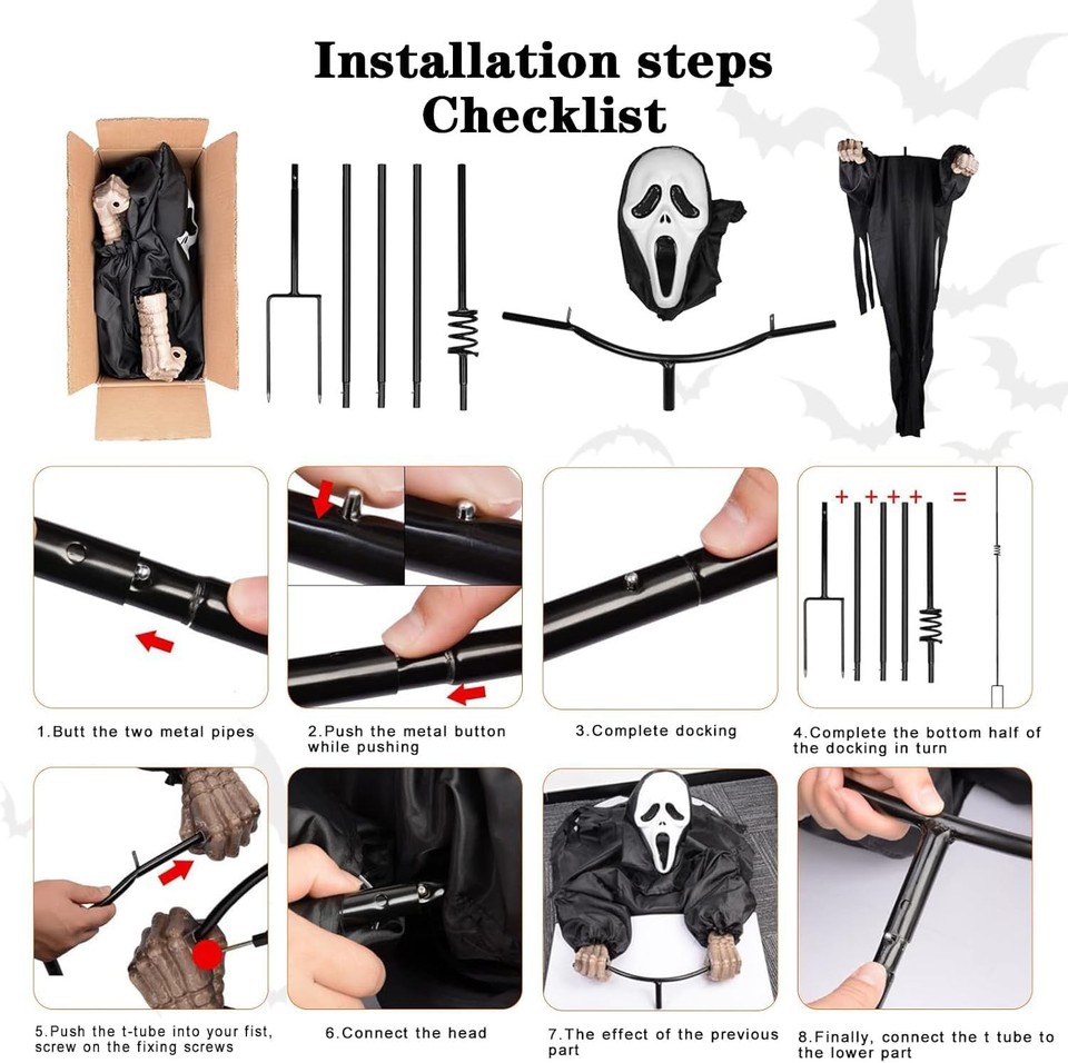 Halloween Flying Scarecrow Ghost for Lawn Garden Yard Porch,Large Scary ...