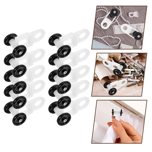 10 Pcs Ceiling Track Room Divider Curtain Fasteners Cable Pulley System ...