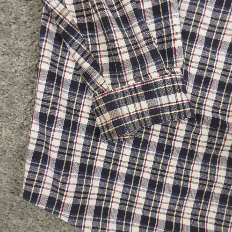 Vintage Eddie Bauer Shirt Mens Medium Blue Plaid Heavyweight Workwear ...