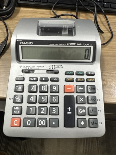 Casio HR-100TM Printing Calculator - Grey - With Charger Tested, Never ...