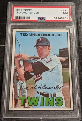 1967 Topps Ted Uhlaender PSA 7 NM #431 Original Vintage Twins! | eBay
